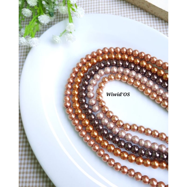 (8 mm) GRADASI WARNA COKLAT MUTIARA SINTETIS | Lazada Indonesia
