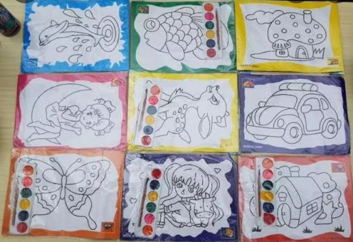 5 Lembar mewarnai cat air Mainan mewarnai | Lazada Indonesia