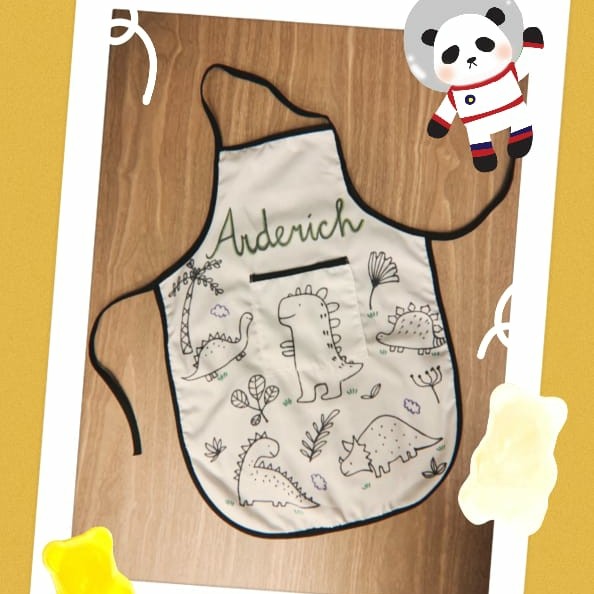 Free Ongkir Kids Apron Painting / melukis apron anak - Dinosaurus ...