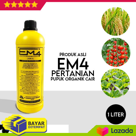 Pupuk Organik Cair EM4 Pertanian 1 Liter Tanaman EM 4 KUNING Fermentasi ...