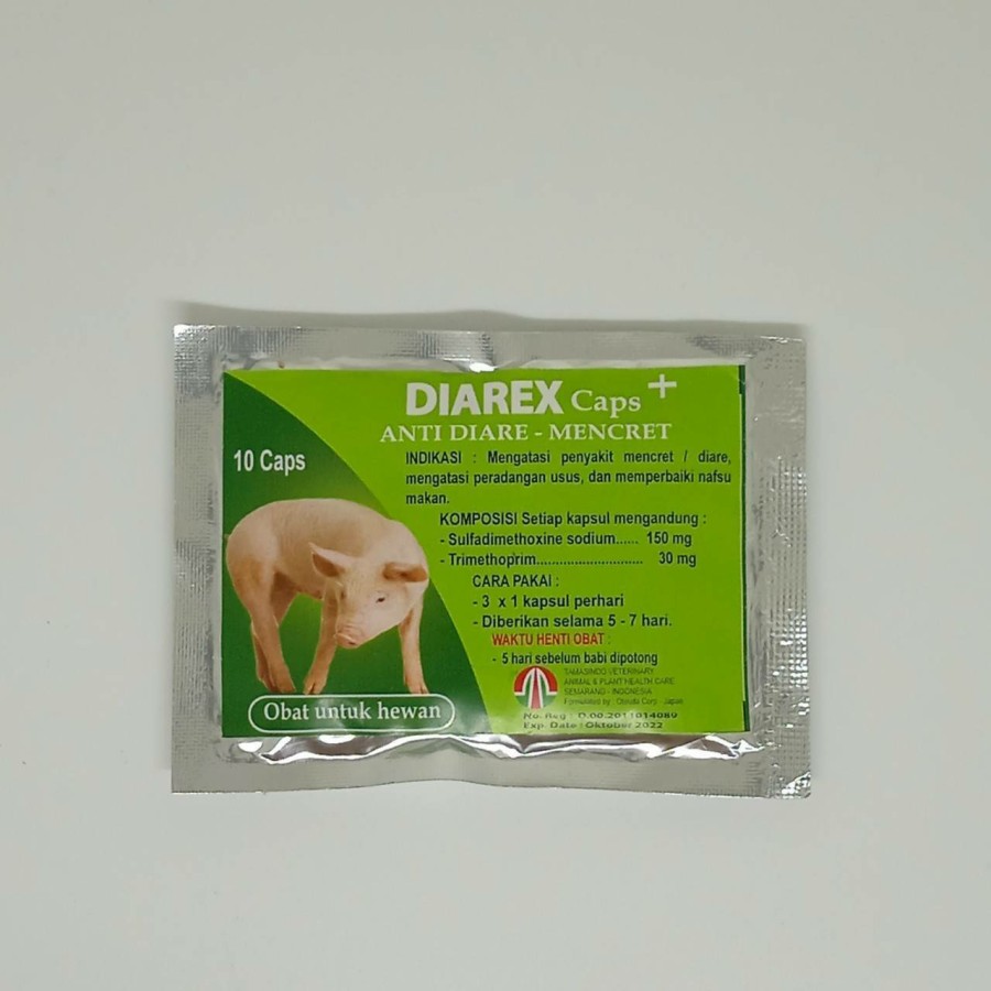 DIAREX CAPS ANTI DIARE MENCRET HEWAN TERNAK BABI 10 Kapsul | Lazada ...