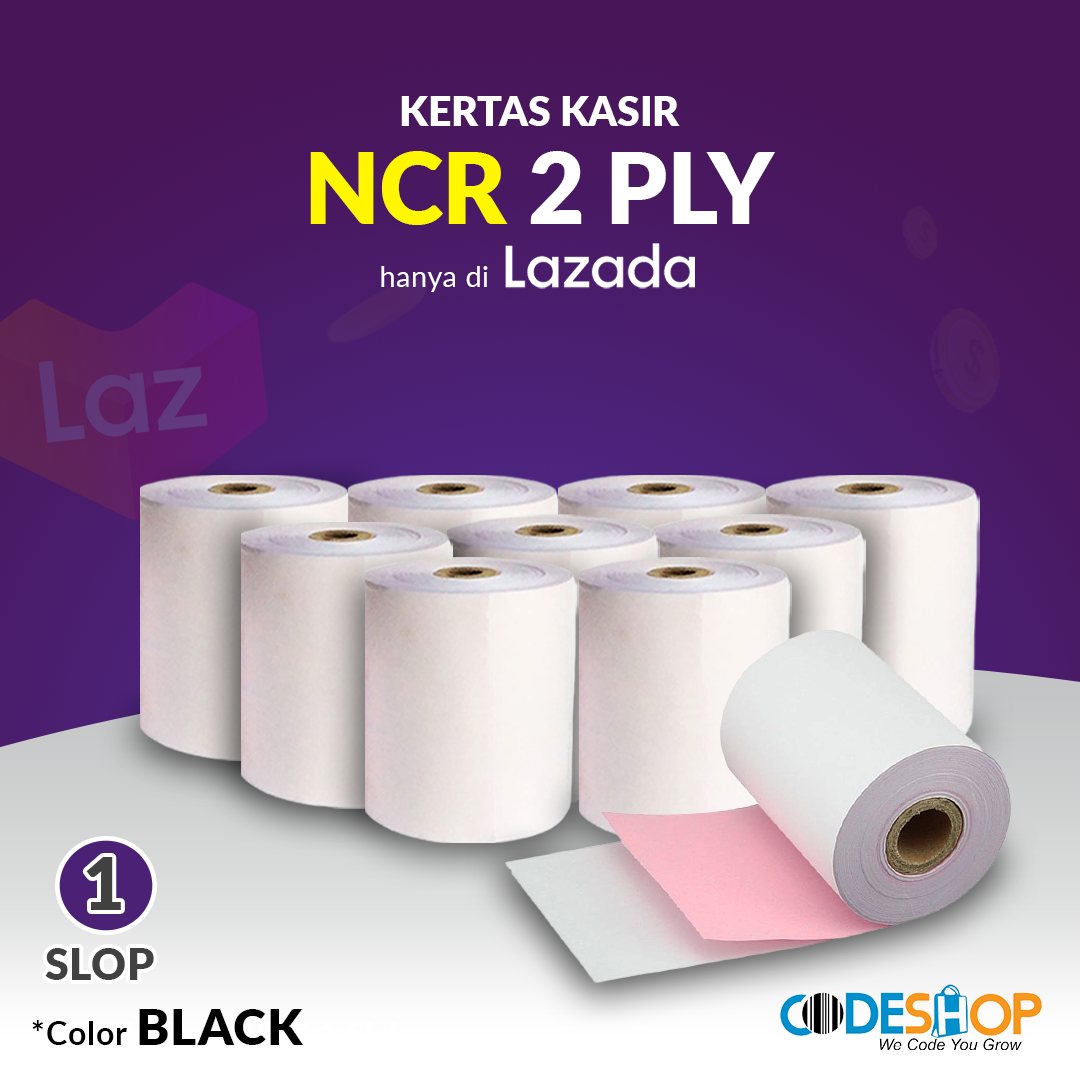 (1 Slop) Kertas NCR Ukuran 75x60 mm ( 2 Ply ) Struk Printer Dot Matrix ...