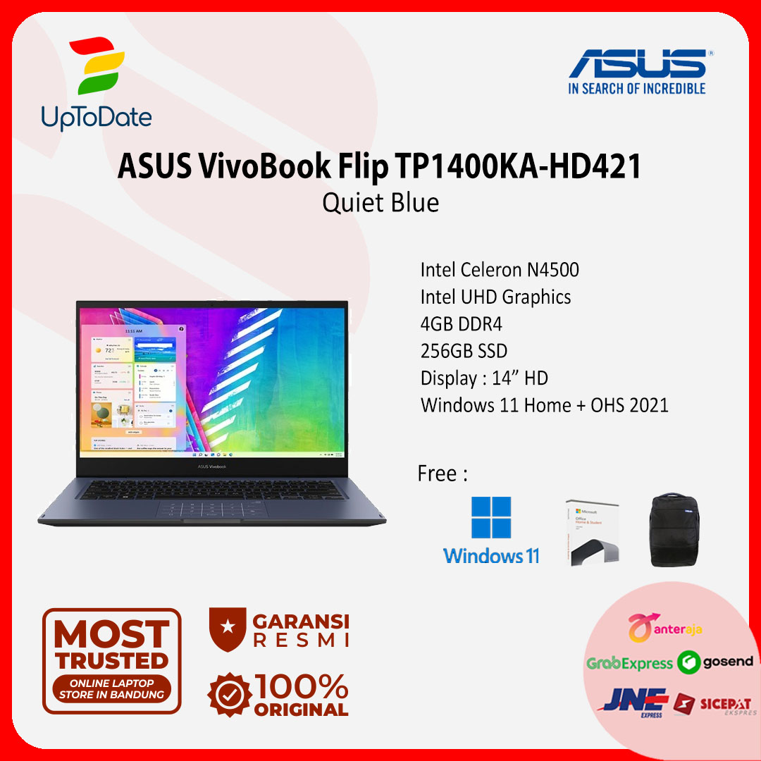 ASUS VivoBook Flip TP1400KA-HD421 Intel Celeron N4500 4GB 256GB W11 ...
