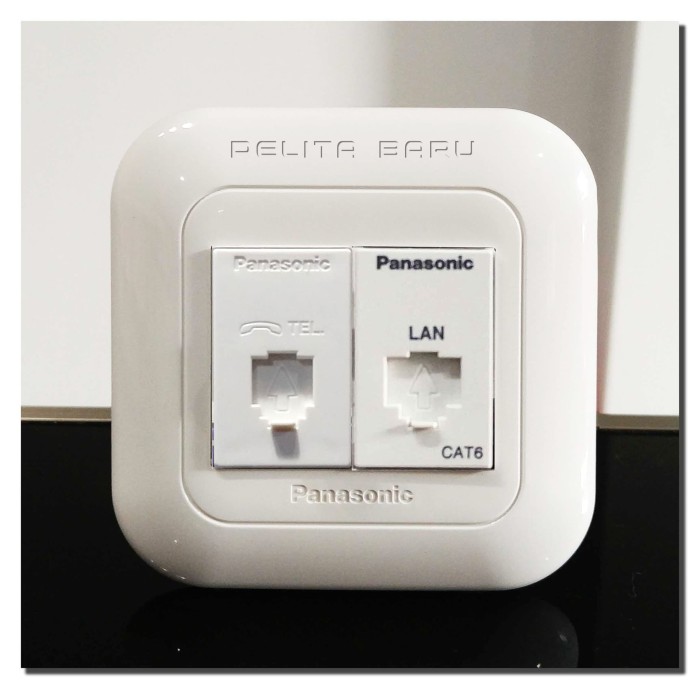 Outlet Telepon + Outlet Data CAT6 Panasonic Wide Series Putih | Lazada ...