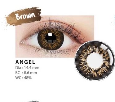 SOFTLENS LIVING COLOR ANGEL BROWN 2T 14.4MM MINUS DAN NORMAL | Lazada ...