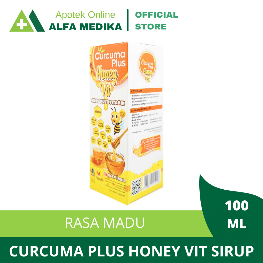 Curcuma Plus Honey Vit Original 100 mL - Madu Multivitamin Anak ...