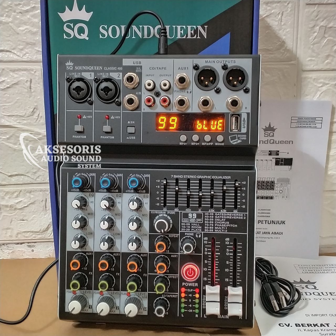 Mixer Soundqueen Classic 400 4ch Efek Digital Reverb 99DSP USB ...