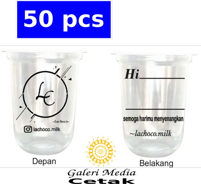 Sablon Cup 14 Oval Murah 50pcs Gelas Cup TANPA MINIMAL ORDER | Lazada ...
