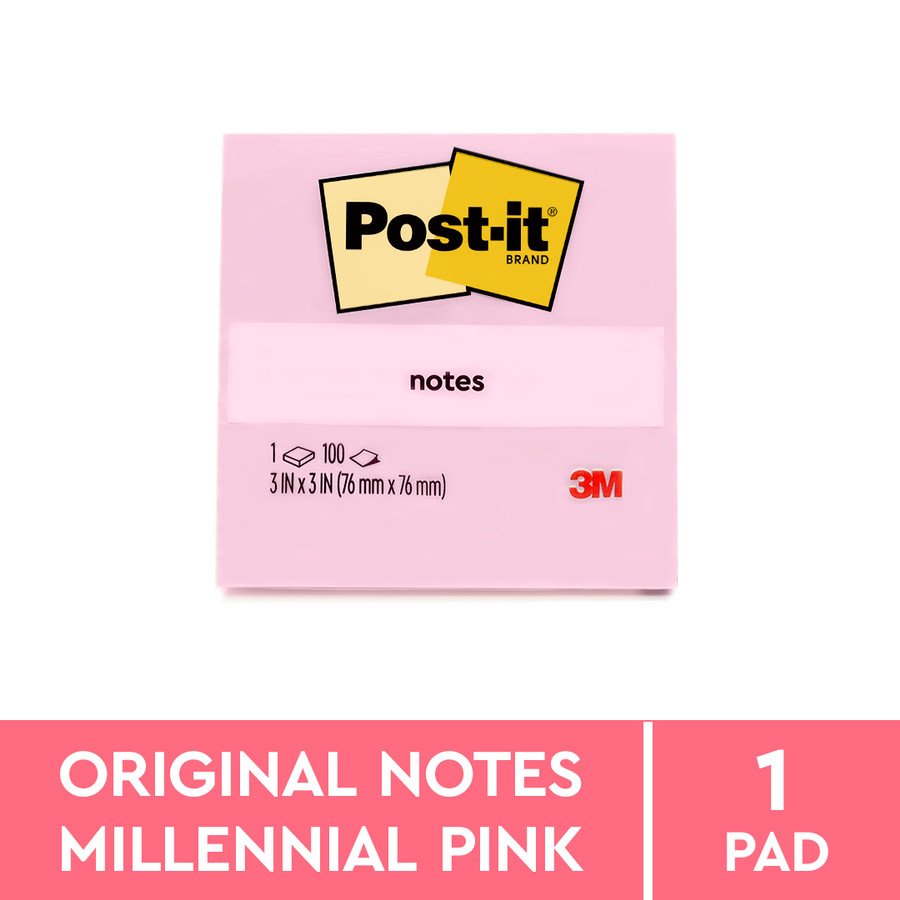 POST IT 3M 654-1MP Original Millennial Pink 76x76 1 Pad 100 Lembar ...