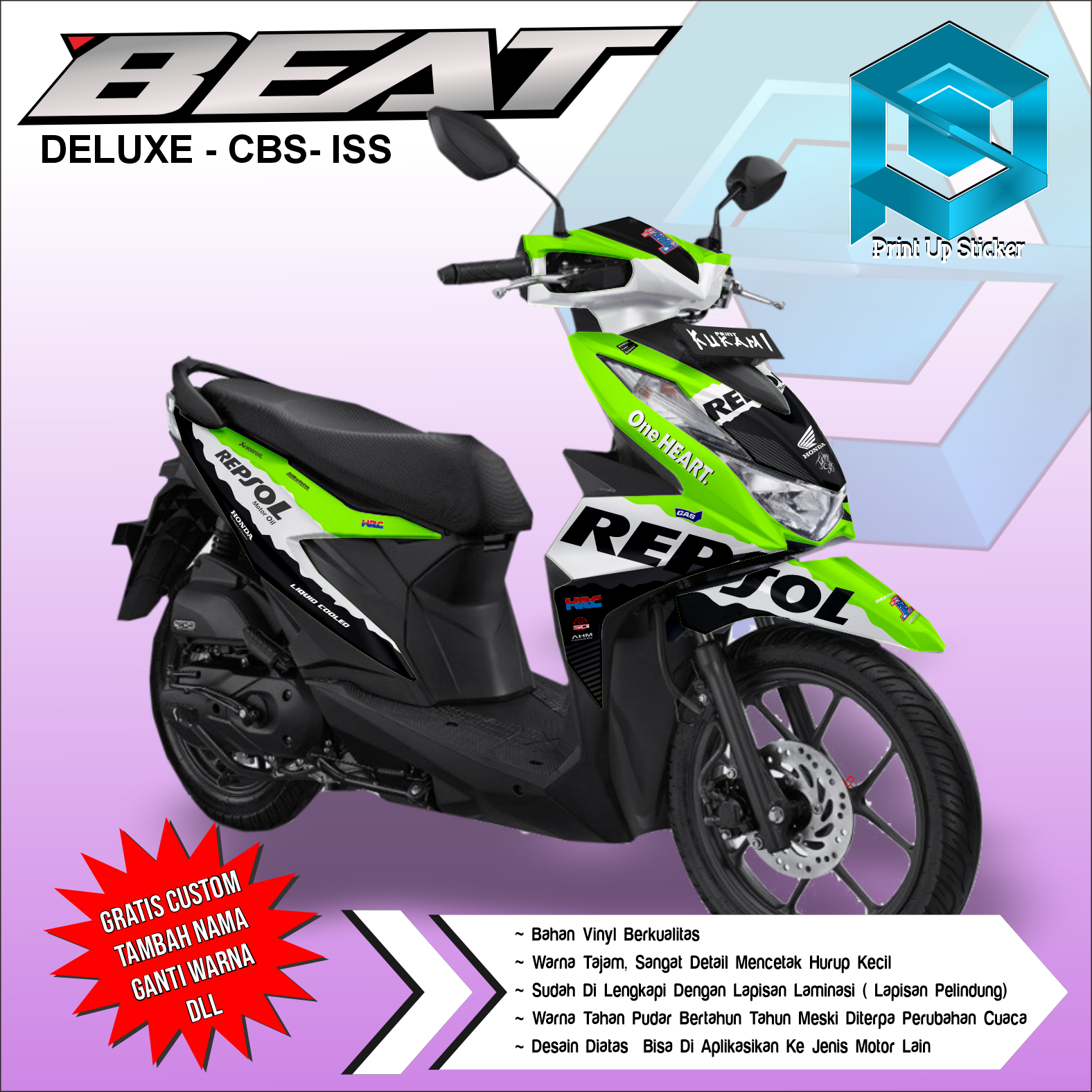 DECAL STIKER BEAT 2020 DECAL FULL BODY VARIASI 4010 HONDA BEAT DELUXE ...
