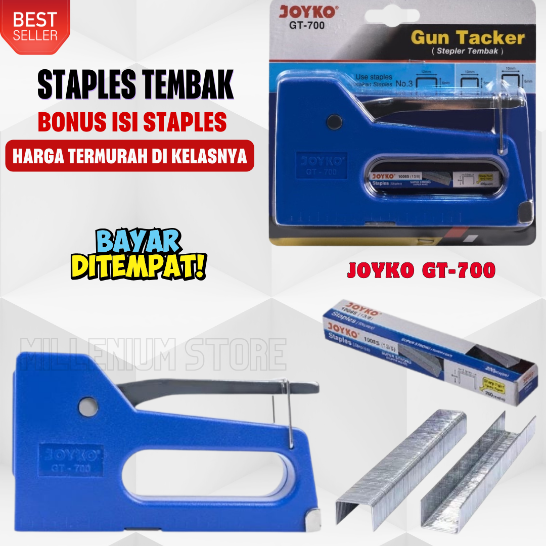 (BONUS ISI STAPLES !!) / Gun Tacker / Stepler Tembak Joyko GT-700 / Gun Tacker Joyko Gt-700 ...