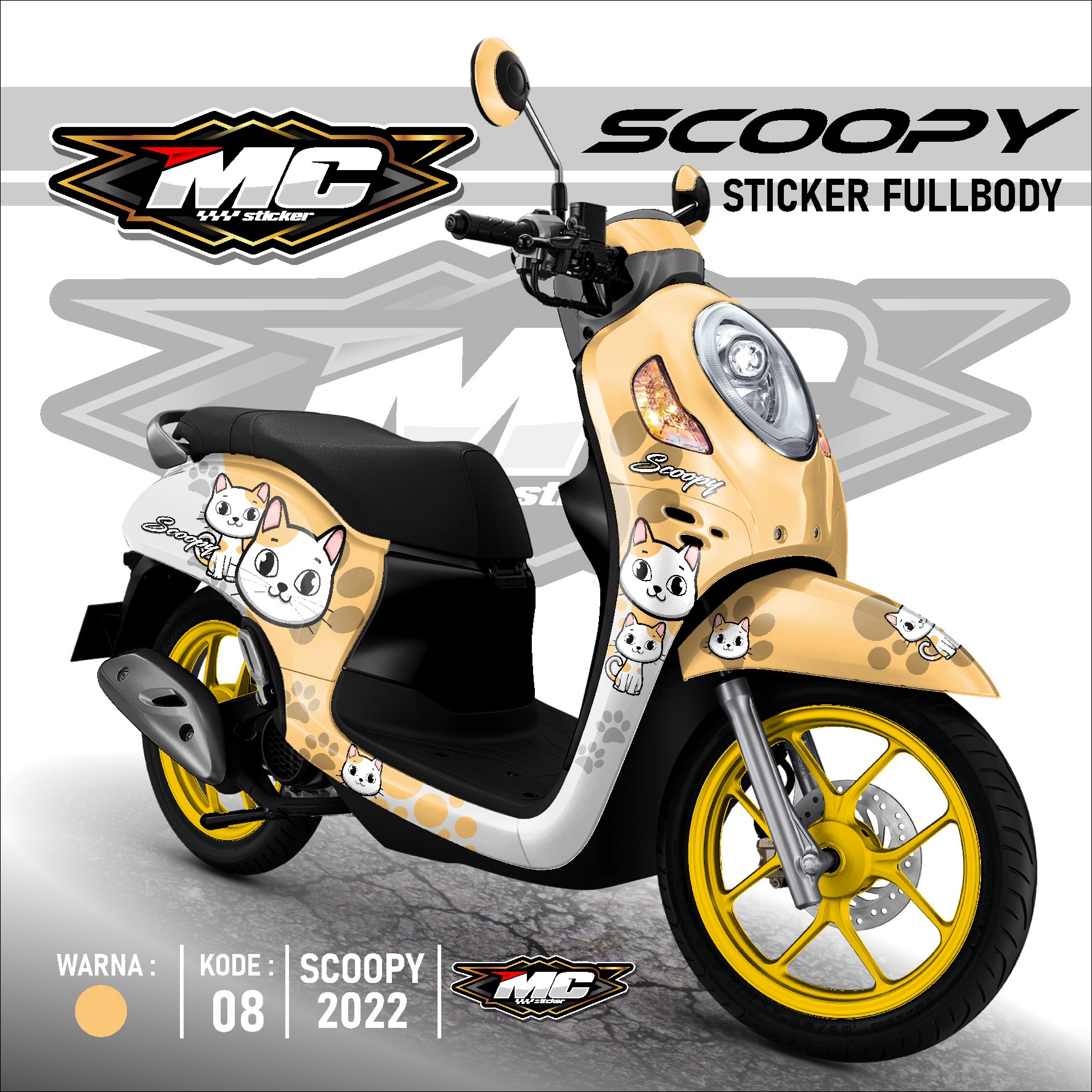 MC Cutting Sticker - Decal Stiker Scoopy Full body 2021 2022 - Dekal ...