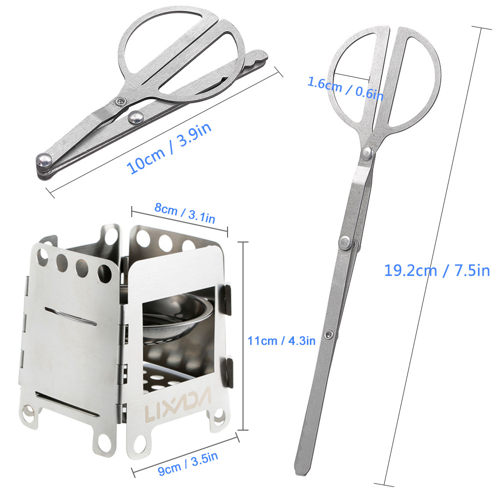 TOMSHOO Portable Titanium Lightweight Folding Wood Stove Pocket Stove ...