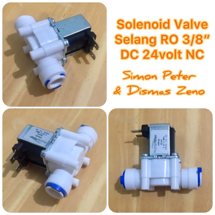 Solenoid Selenoid Valve Selang RO 3/8” inch DC 24v 24 volt Kran Air Elektrik utk Mesin RO Fogger ...