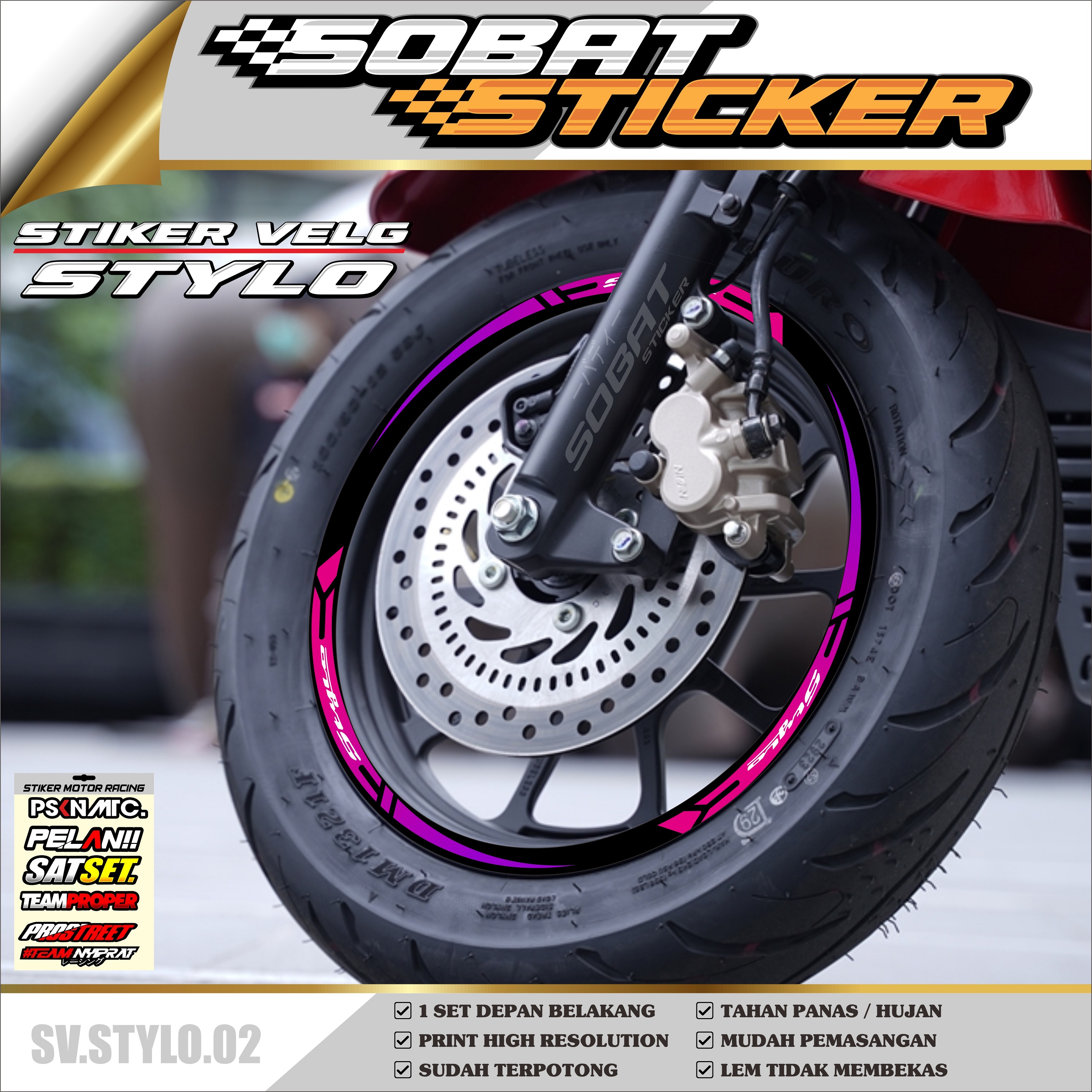 SOBAT STICKER / Stiker Velg Pelek New Honda Stylo 160 Tahun 2024 Print ...
