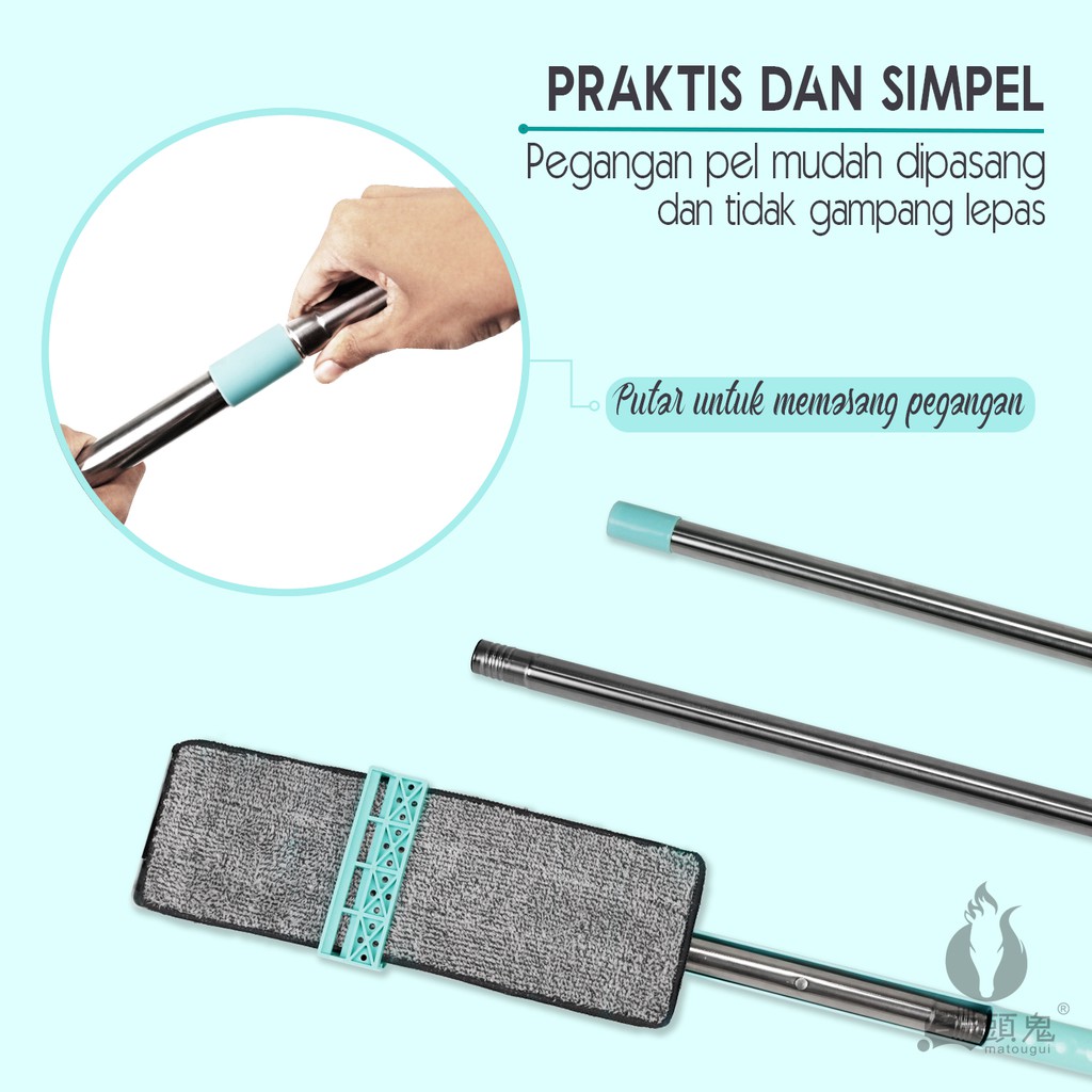 Alat Kebersihan Sapu Pel Tarik Microfiber Ultra Mop Free Kain Mop HR-TB ...