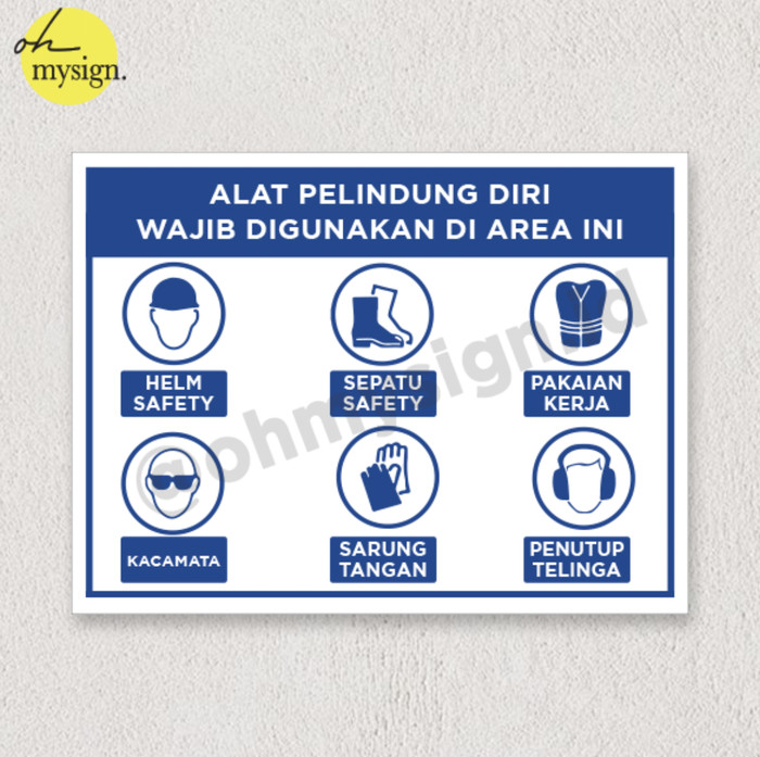 Murah Sign Board Akrilik Rambu APD Pelindung Diri | Acrylic Signage | Papan Elegan | Lazada ...