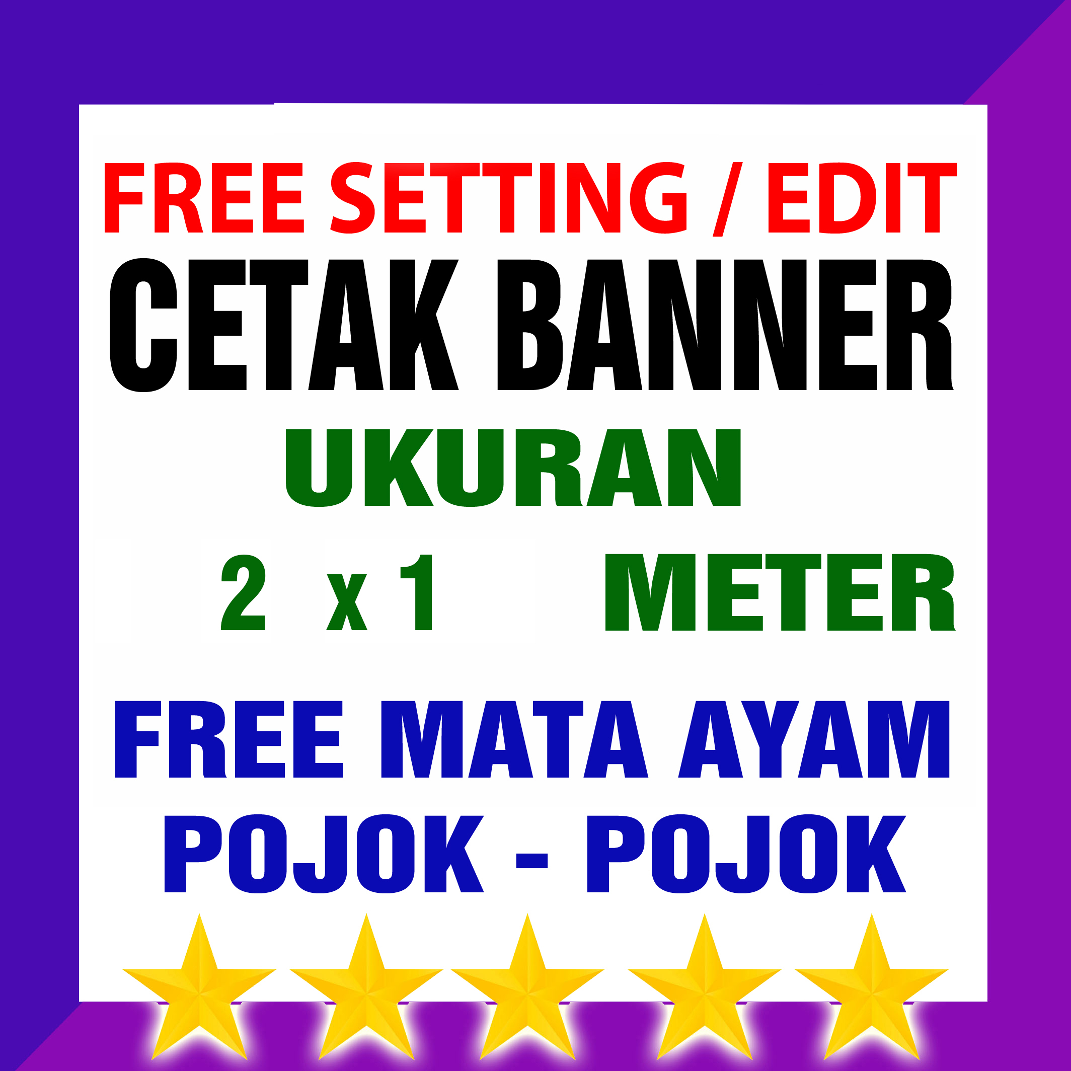 CETAK BANER 2 x 1 m CUSTOM FREE DESIGN | Lazada Indonesia
