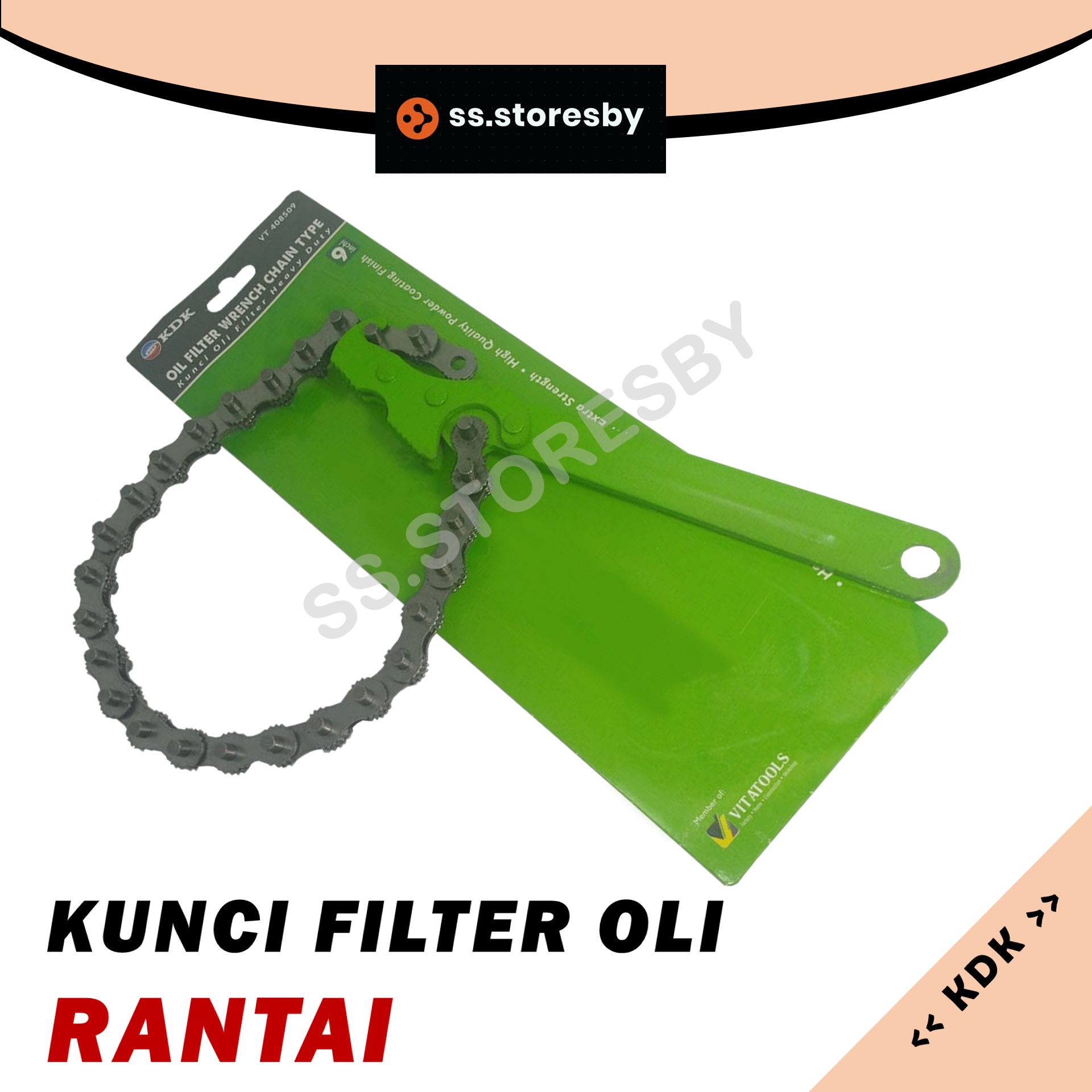 KDK RANTAI KUNCI FILTER OLI MOBIL 9" KUNCI FILTER SOLAR ALAT PEMBUKA ...