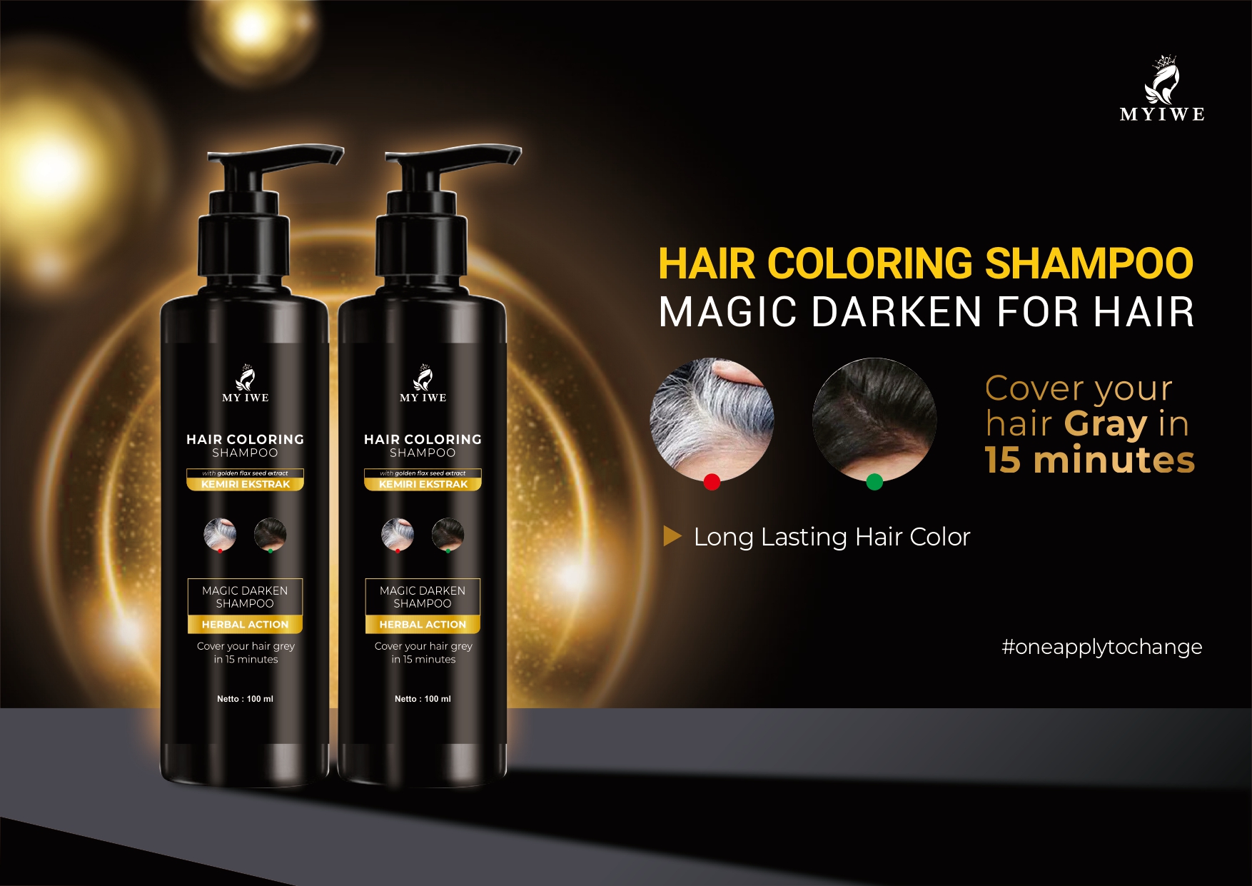 Black Shampoo MYIWE Shampo My Iwe Penghitam Rambut Uban Alami Original ...