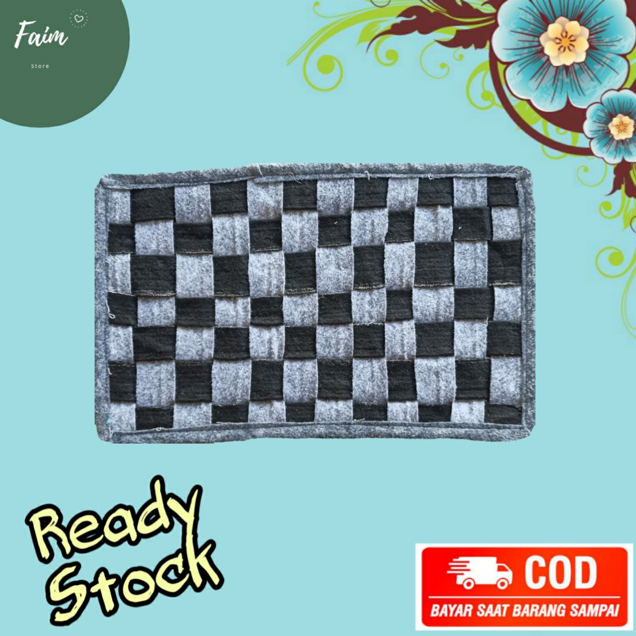 Keset Anyam Motif Catur Keset Lantai Keset Anyam Nyerap Air Keset ...