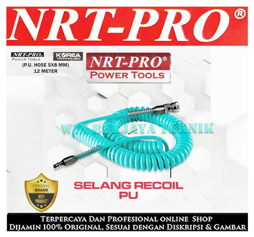 NRT PRO Selang PU Spiral Kompresor 12Meter Recoil Hose 12 Meter Lengkap ...