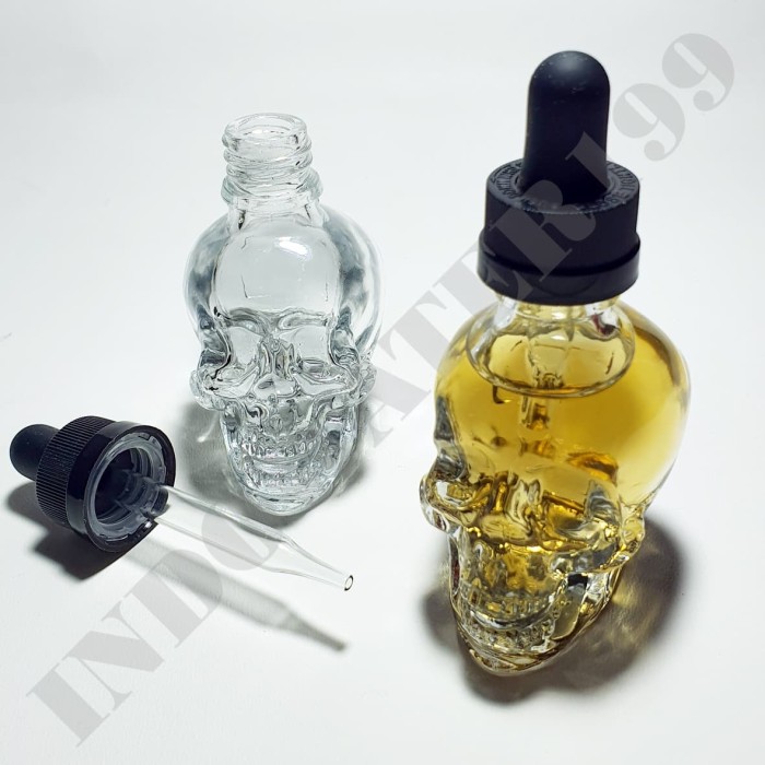 BOTOL PIPET KACA 30 ML BENING TENGKORAK - botol pipet kaca unik - Botol ...