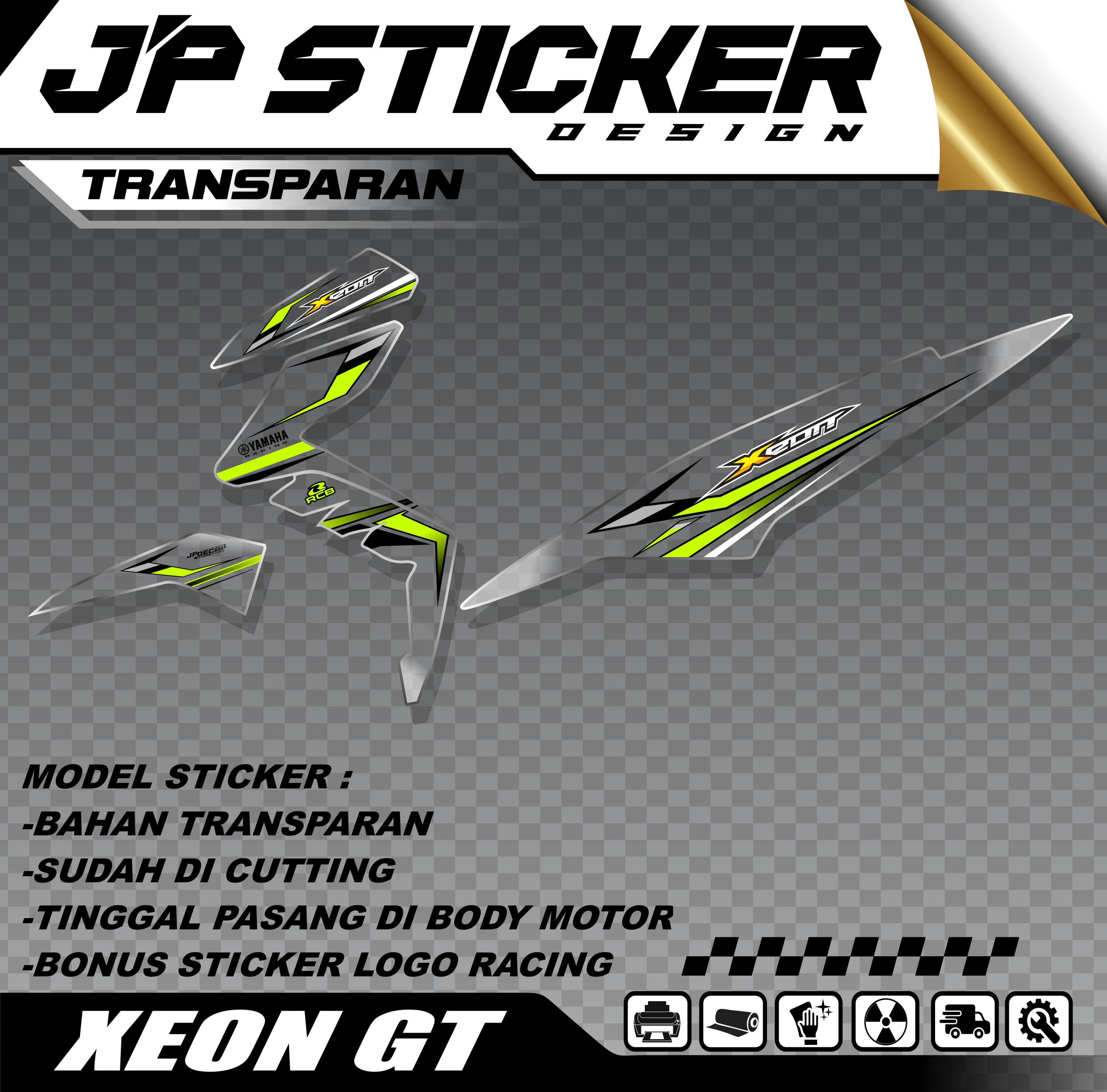 Stiker Striping Transparan Xeon Gt - Sticker List Variasi Body Motor ...