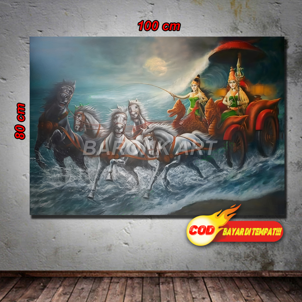 LUKISAN CETAK KRETA KENCANA NYI RORO KIDUL & LIMA KUDA/POSTER NYI RORO ...