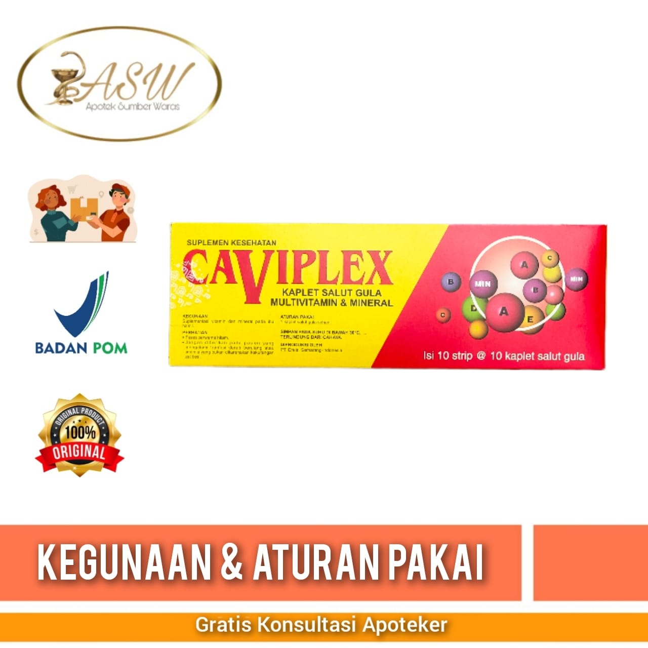 CAVIPLEX KAPLET SUPLEMEN YANG MENGANDUNG MULTIVITAMIN DAN MINERAL 1 BOX ...