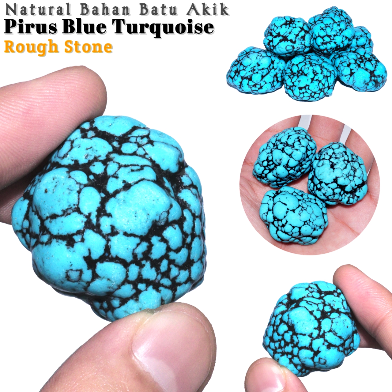 Bahan Batu Rough Pirus Blue Tuquoise Natural Alam Dijamin Garansi ...