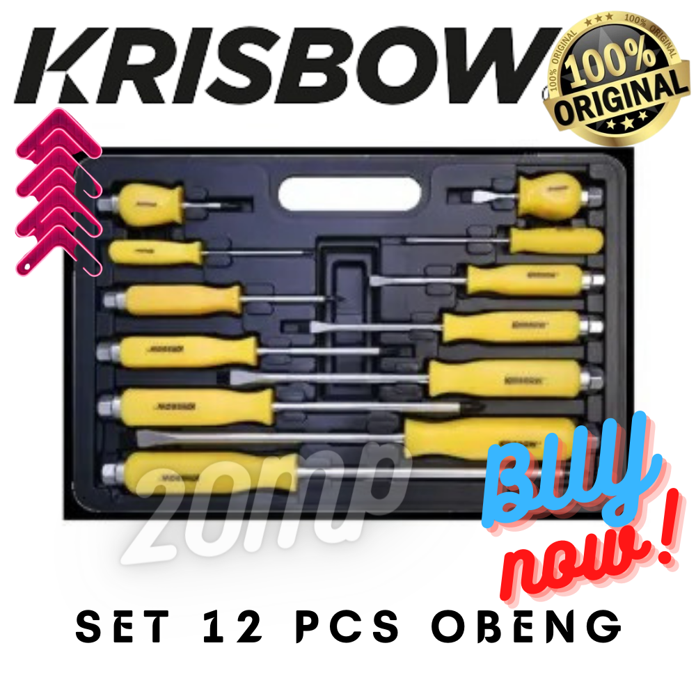 Set 12 Pcs Obeng Krisbow SCREWDRIVER SET 12PCS LRSS12 | Lazada Indonesia