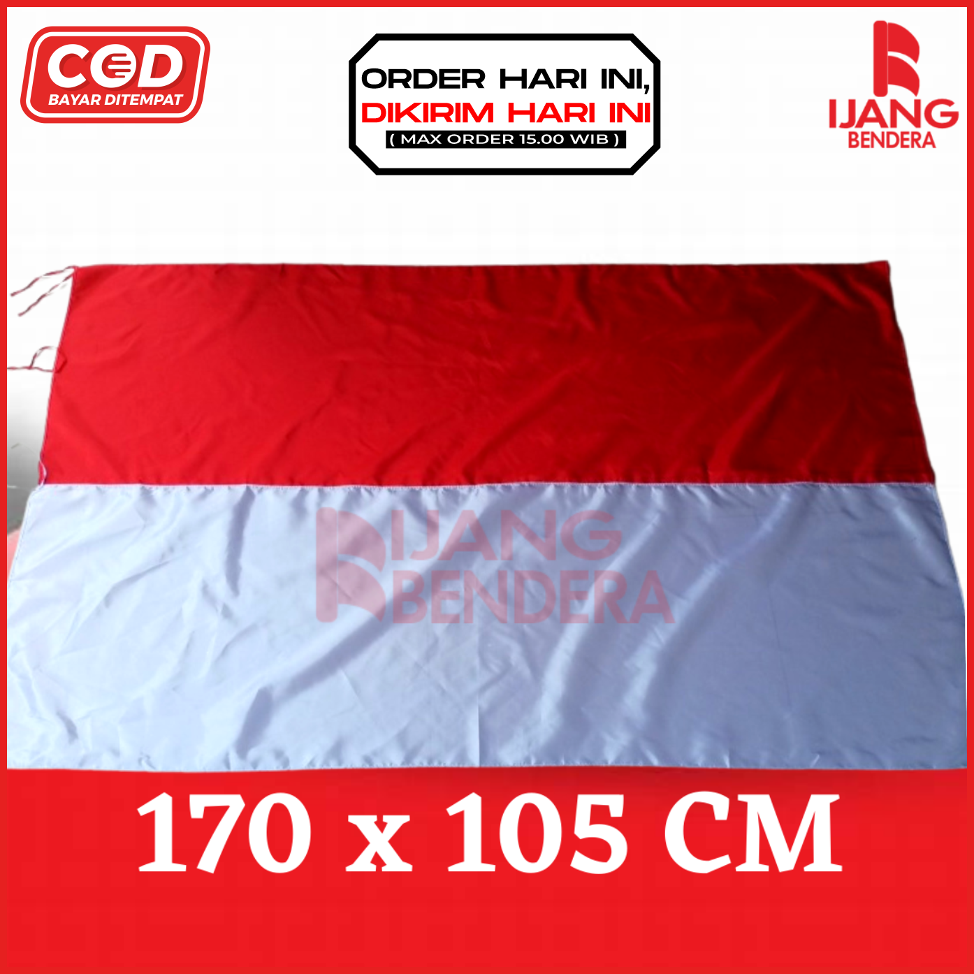 BENDERA INDONESIA JUMBO 170 X 105 CM BENDERA MERAH PUTIH | Lazada Indonesia