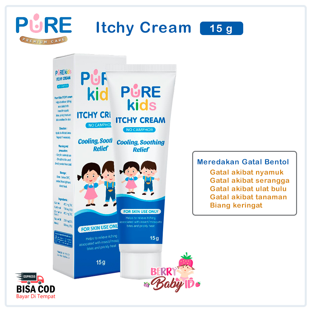 Pure Kids Itchy Cream Krim Pereda Gatal Bayi Anak 15 g Berry Baby ...