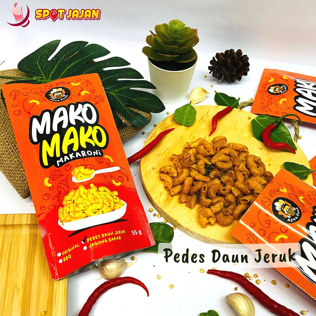 Mako Mako Makaroni 55 gram Rasa Pedes Daun Jeruk / Jagung Bakar ... Mako Mako Makaroni 55 gram Rasa Pedes Daun Jeruk / Jagung Bakar ...