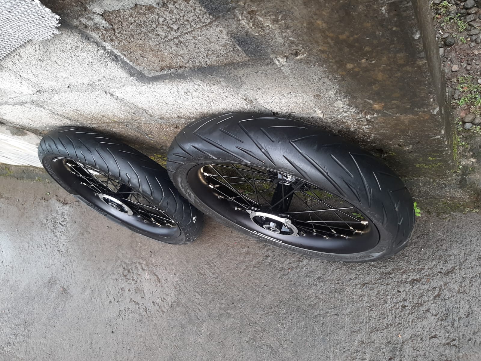 Ban Set Supermoto Semi Cacing PNP Kawasaki KLX 150 L Roda D-Tracker 150 ...