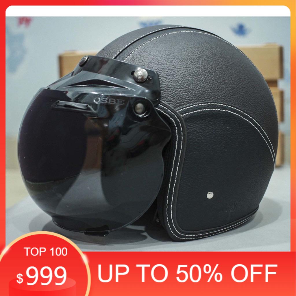 7.7 (FULL LEHER) HELM HELEM BOGO DEWASA HELM HELEM MOTOR FULL KULIT SNI ...