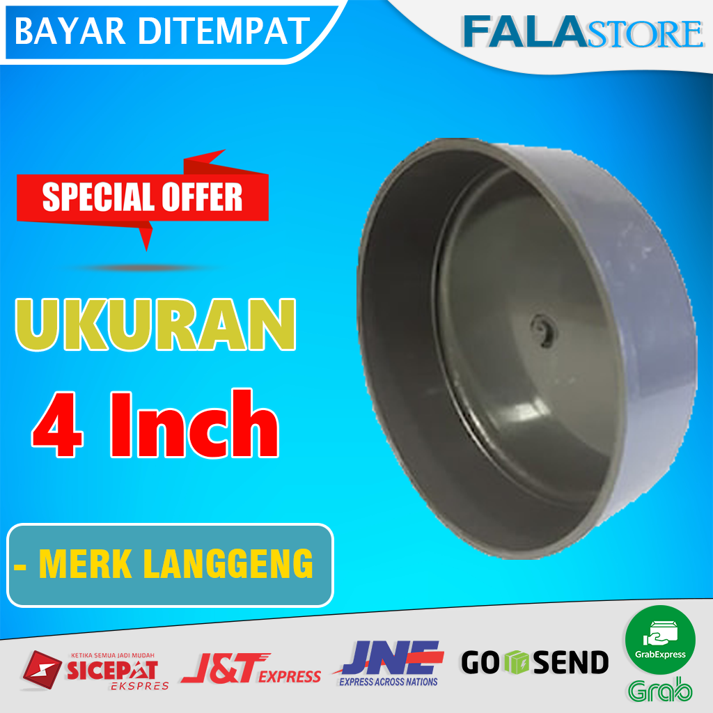 Dop Pipa PVC Polos Lokal Cap Tutup Pralon Paralon 4 inch Berkualitas ...