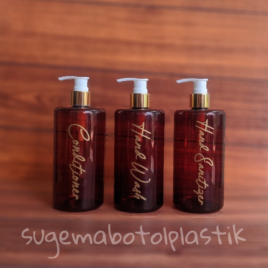 Botol Sabun Cair 500ML Coklat Tutup Gold/Silver | Lazada Indonesia
