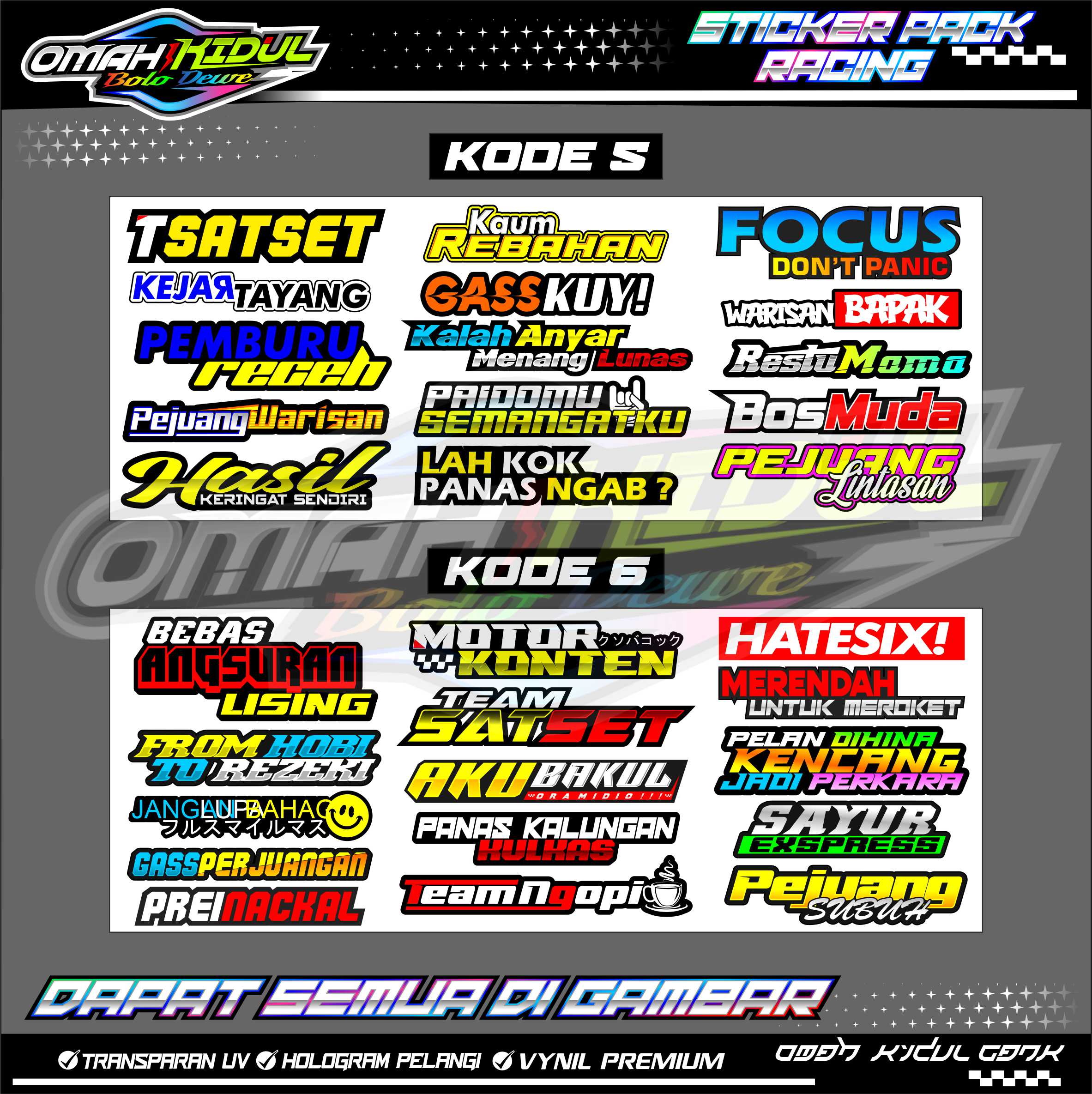 STICKER PACK KATA KATA VIRAL / STICKER KATA KATA TERBARU / STICKER HELM ...