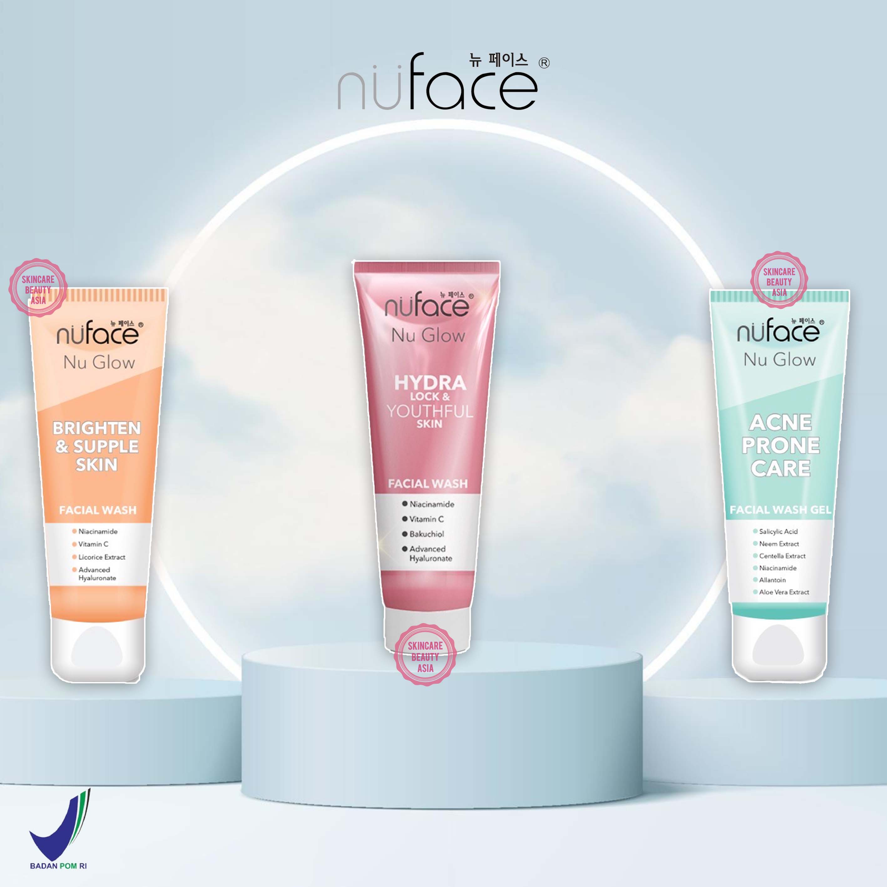 NUFACE Nu Glow Facial Wash 80ml - Hydra Lock & Youthful Facial Wash Gel ...