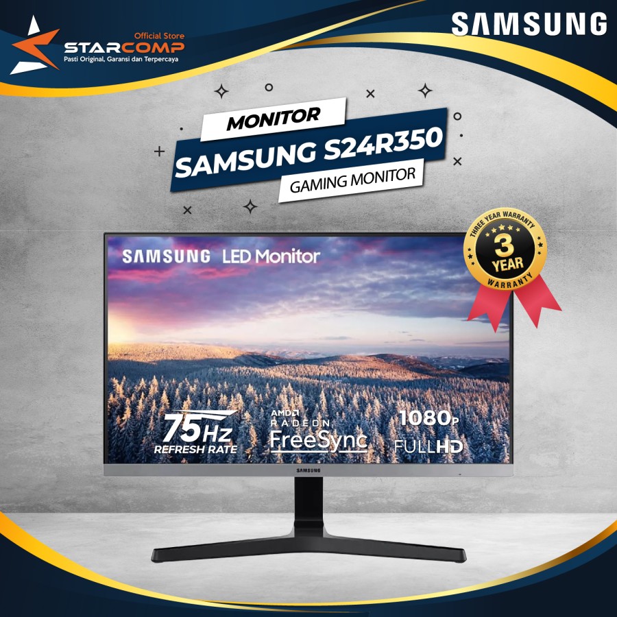 Monitor LED Samsung S24R350 24" IPS 75hz HDMI VGA FreeSync | Lazada ...