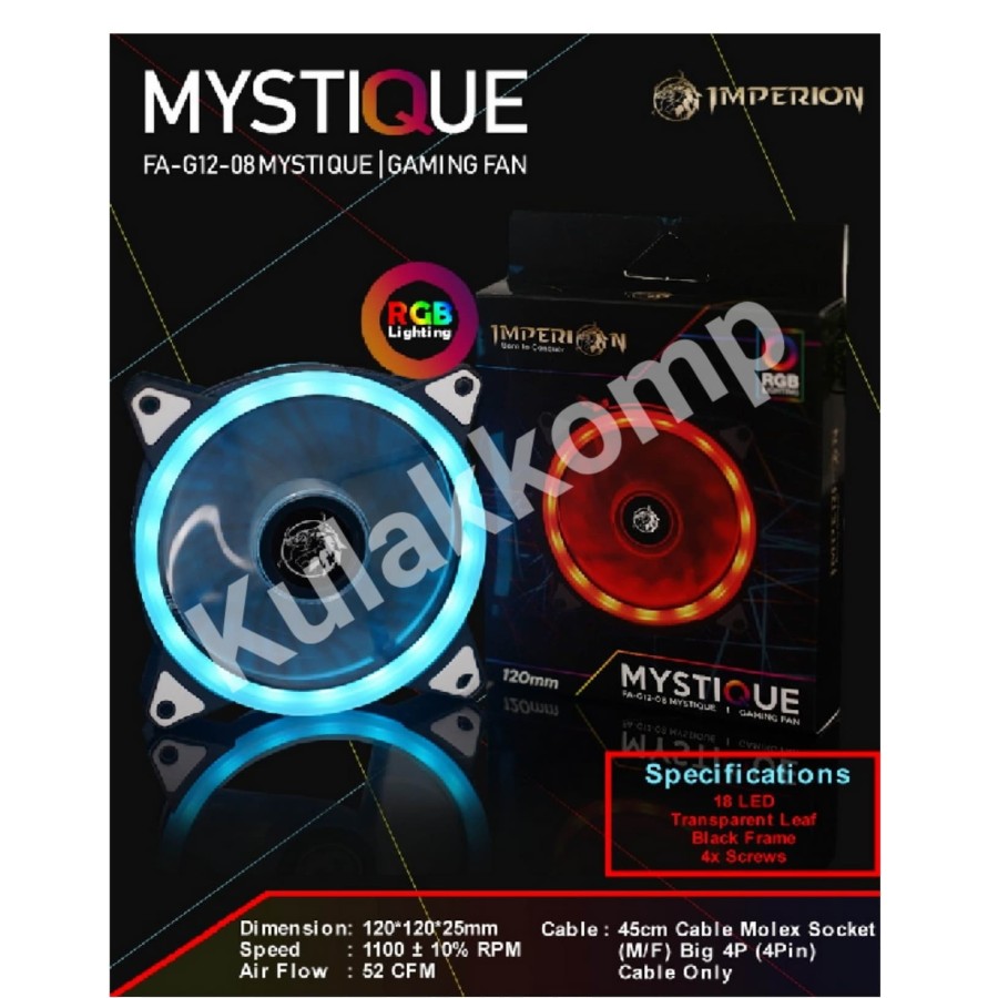 FAN CASING 12CM IMPERION MYSTIQUE WITH LED RGB RUNNING | Lazada Indonesia