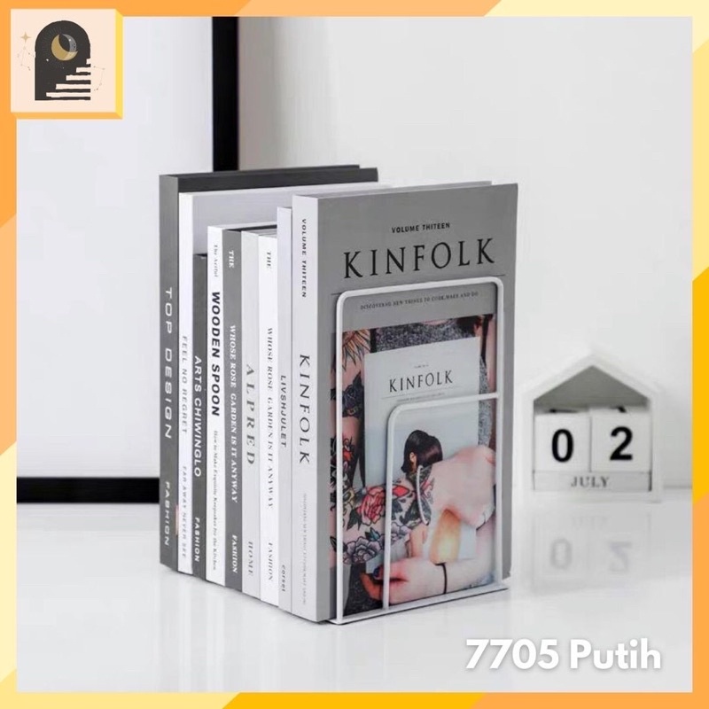 Book Stand Book End Besi Aesthetic Hitam Book Holder Pembatas Buku ...