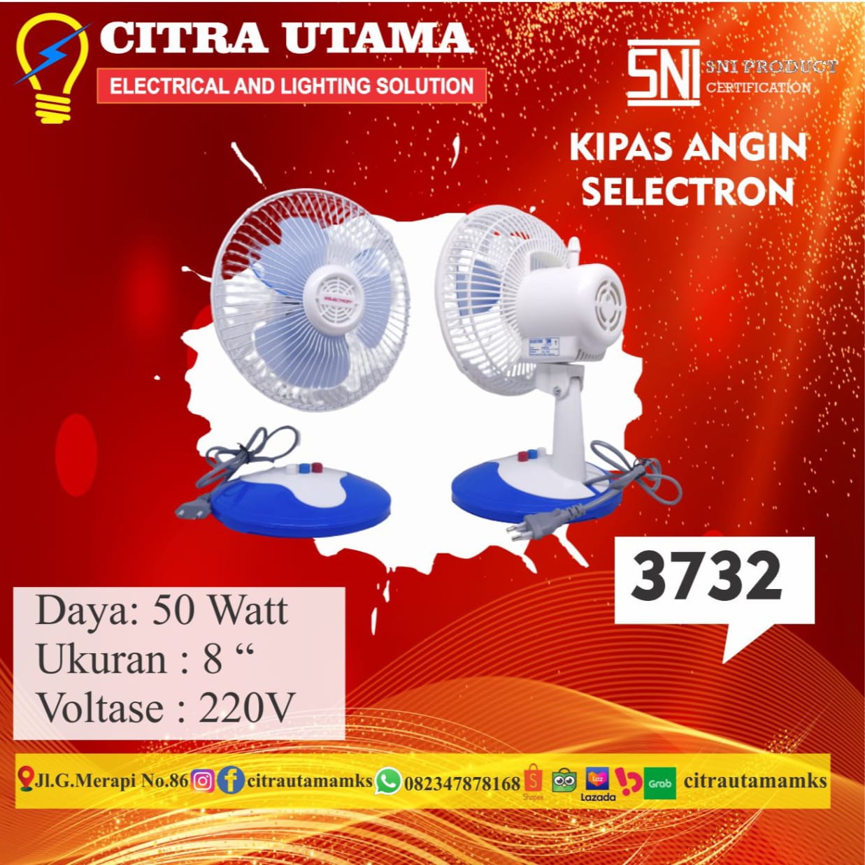 KIPAS ANGIN DUDUK SELECTRON 8" K3732 | Lazada Indonesia