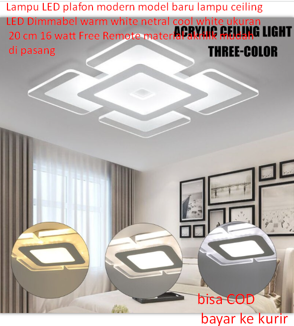 Lampu LED plafon modern model baru lampu ceiling LED Dimmabel warm ...