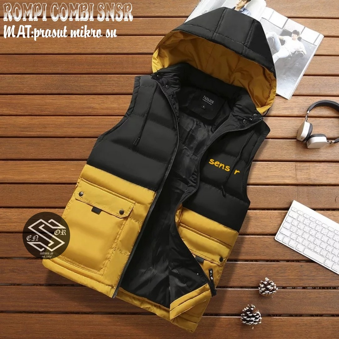 Rompi Taslan Pria / Jaket Rompi Pria Sensor / Rompi Pria Outdoor ...