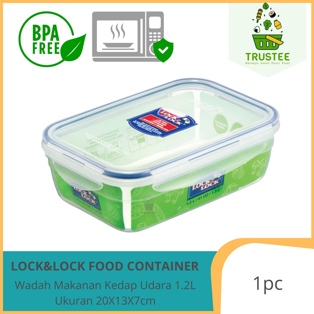 Lock & Lock Food Container Wadah Makanan Kedap Udara 1.2L Locknlock ...