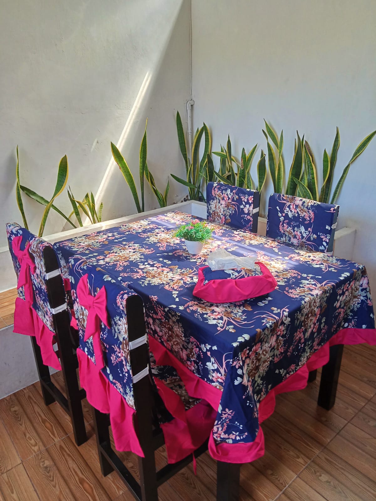 SET SARUNG MEJA MAKAN KITCHENSET PINK CARNATION COVER MEJA MAKAN SARUNG ...