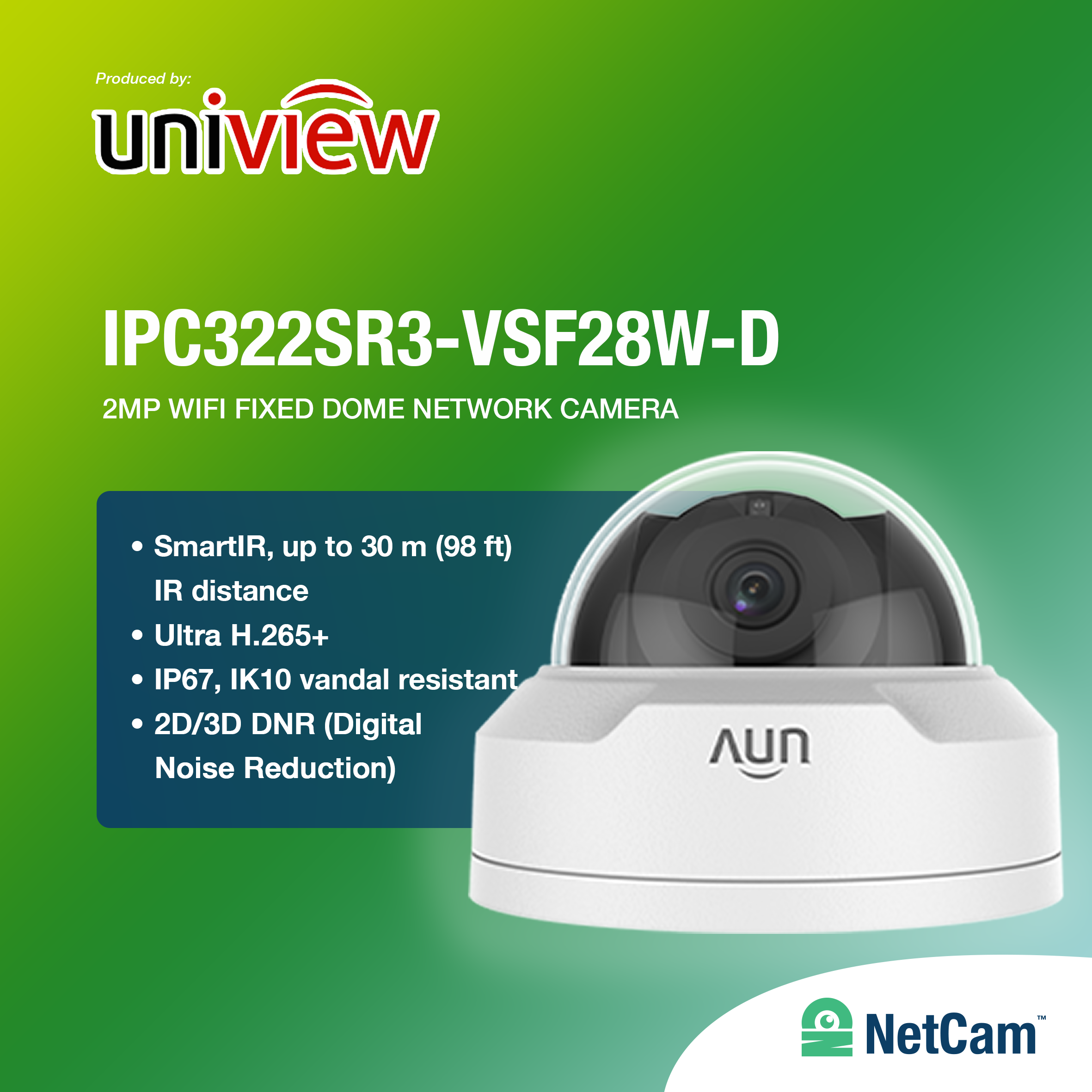 KAMERA IPC322-SR3-VSF28W UNIVIEW 2MP IP INDOOR DOME CCTV H265 UNV | Lazada Indonesia